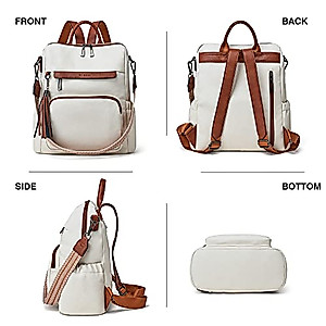 ZK-Queen Backpack Purse for Women Fashion Leather Designer Backpack Purses With Wristlets Travel Shoulder Bags