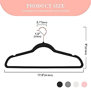 HOUSE DAY Black Magic Hangers 10 Pack and Black Velvet Hangers 50PK，Space Saving Hangers Set