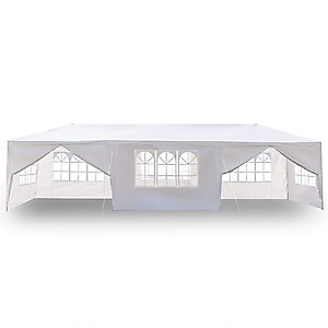 Odthelda Canopy Tent 10' x 30' with 8 Waterproof Sidewalls and Windows for Party Wedding Outdoor Patio Parties Tent BBQ Shelter Canopy Gazebo Heavy Duty