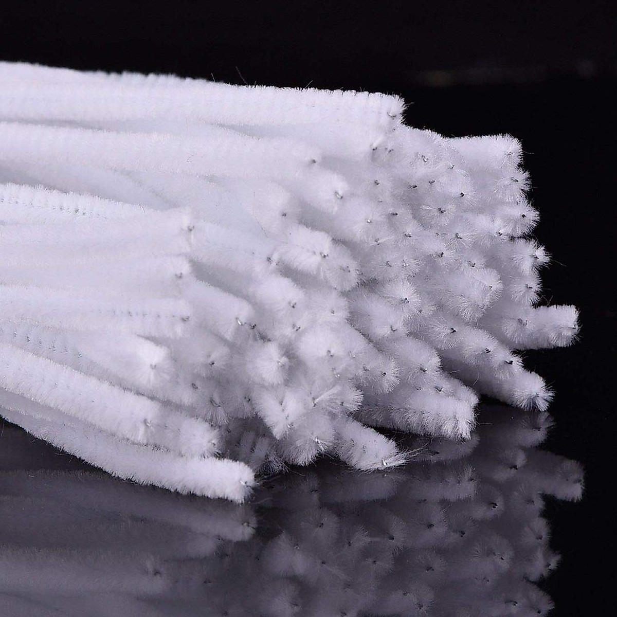 100pcs Pipe Cleaners Chenille Stems for DIY Art Supplies Craft Projects 6mmx30cm Christmas Pipe Cleaners Decoration, White