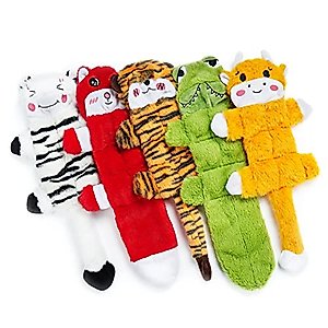 Nocciola 5 PCS Crinkle Dog Squeaky Toys, Durable Dog Toys for Aggressive Chewers, No Stuffing Body Dog Toy Set for Small to Large Dogs, New