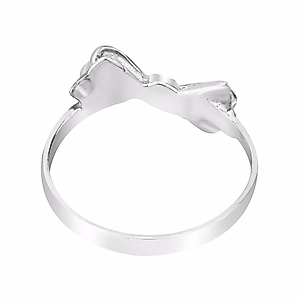 AeraVida Charming Feminine Ribbon Bow Tied .925 Sterling Silver Ring (9)