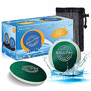 BallFUN Water Skipping Balls for Beach Toys, Pool Balls for Swimming Pool, Splash Water Bouncing Balls for Pool Games with Friends and Family, Wave Jumper Balls for Summer Beach Pool River Lake