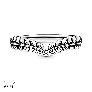 Pandora Jewelry Wheat Grains Wishbone Sterling Silver Ring, Size 4.5