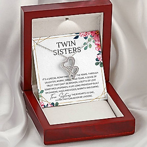 To My Twin Sister Necklace – Twin Sisters Their Hearts As One, A Link That Can Never Be Undone - Gift For Birthday, Christmas, Graduation, Valentines, Wedding Day – ODH1