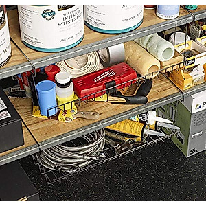 LTL Home Products More Inside Hanging Under Shelf Storage Basket, Large, Chrome