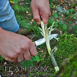 BPS Knives Bushcraft Knives Set - Adventurer + BS1FTS - Fixed-Blade Carbon Steel Knives with Leather Sheaths and Firestarter - Full-Tang Fixed-Blade Knife - Camping Knives