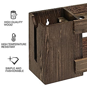 Wood Hair Tool Organizer, Hair Dryer Holder Wall Mount Hair Styling Product Care Tools Organizers Storage, Bathroom Vanity Countertop Blow Storage Stand for Flat Irons, Hot Curling Wand