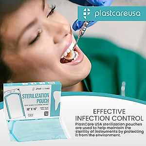 2000 Bulk Sterilization Pouches, Sterilizer Autoclave Bags for Sterilizing Cleaning Medical and Dental Instruments Tools, 10 Boxes of 200 (10" x 16")