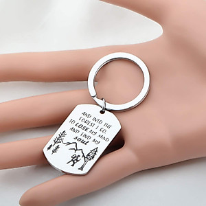Wanderlust Keychain And Into The Forest I Go to Lose My Mind and Find My Soul Nature Lover Gift (into the forest)
