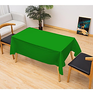 Siencooray Dark Green Disposable Plastic Tablecloth, 2 Pack 54"x 108" Rectangle Table Covers for Parties, Events, Weddings, Indoors and Outdoors
