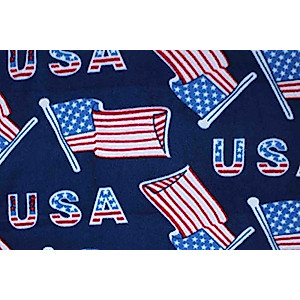 Richlin Fabrics® Yukon Fleece™ Print Flags on Navy (12 Yard Bolt)