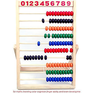 MAGIKON Wooden Counting Number Frame, 10 Rows Abacus for Kids Learning Math (11-1/2-Inch)