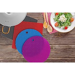 Silicone Trivet Mat, Pot Holders, Hot Pads, Non-Slip Mat,4 Pack (Mixed)