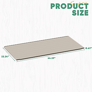 Devoko Shelf of Resin Outdoor Storage Cabinet, 26 Cu Ft Horizontal Outdoor Storage Shed Waterproof Patio Tools Storage Box (2 Shelves) (Beige)