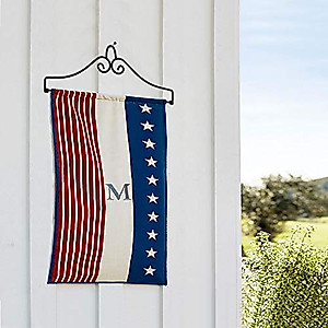 Anley Wrought Iron Garden Flag Hanger - Garden Banner Holder Detached to Use - Rust Resistant & Black Matte Coating(Ideal for Flag/Banner with Width Smaller than 13")