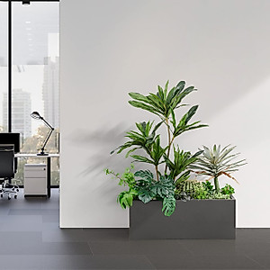 Wallowa Metallic Heavy Long and Large Outdoor/Indoor Planter Box, 38”Lx15”Wx15”H, 40Pounds, No Assemble and Seamless, Color Gray