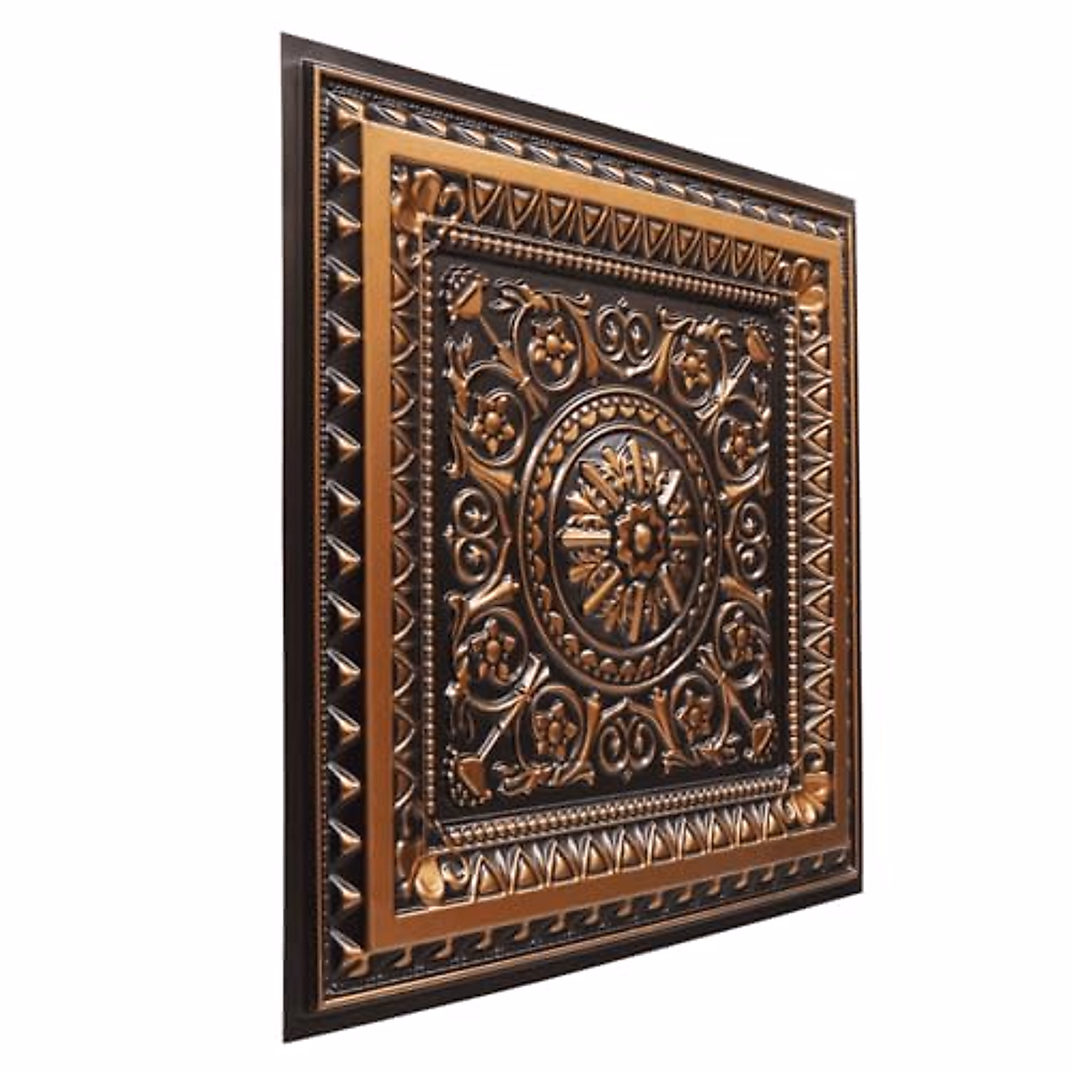 La Scala-Faux Tin Ceiling Tile - Antique Copper 25-Pack