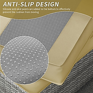 BRUXOLAY 3 Piece Waterproof Patio Outdoor Cushion Covers with Ties Patio Furniture Cushion Covers for 4 Piece 4 Seat Wicker Rattan Patio Sofa Chair Upholstery Furniture,Only Cover