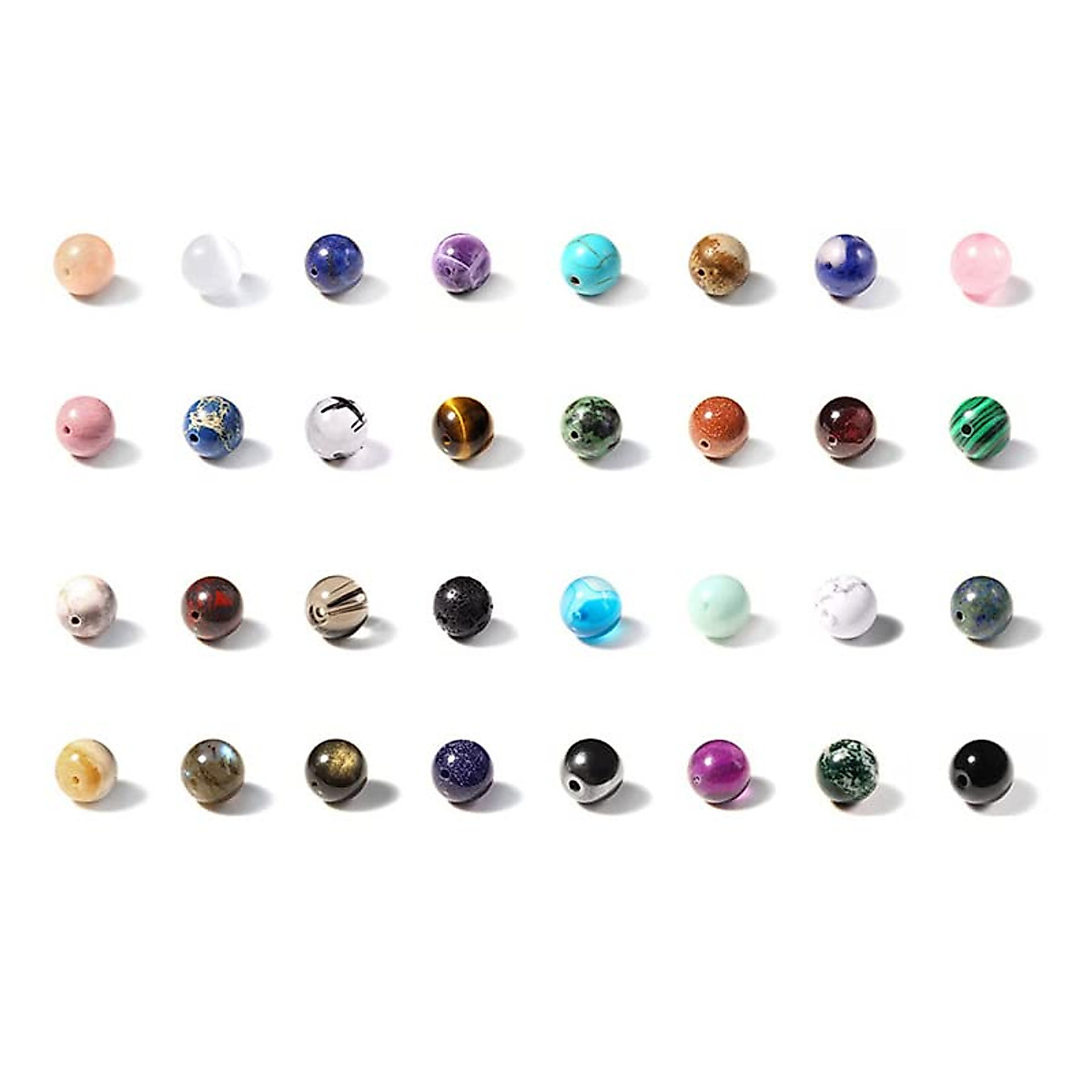 Caiyao 3Pcs 8mm Natural Semi-Precious Gemstones Beaded Bracelets for Women Men Healing Energy Crystal Reiki Stone Bracelet Stretch Round Beaded Elastic-Pink