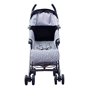 JYOKO Kids Mat Cotton Compatible with Maclaren Quest (New Version: Padded) (White Star)