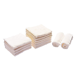 Kyapoo Baby Washcloths 12 Pack 12x12 Inches Microfiber Coral Fleece Extra Absorbent and Soft for Newborns, Infants and Toddlers-White