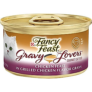 Fancy Feast Gravy Lovers Variety Packs Wet Cat Food Bundle Includes Turkey, Salmon & Sole, Chicken Feast in Gravy Flavor Grain-Free Proteins (Pack of 18)