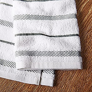 KitchenAid Albany Kitchen Towel 4-Pack Set, Cotton, Grey/White, 16"x26"