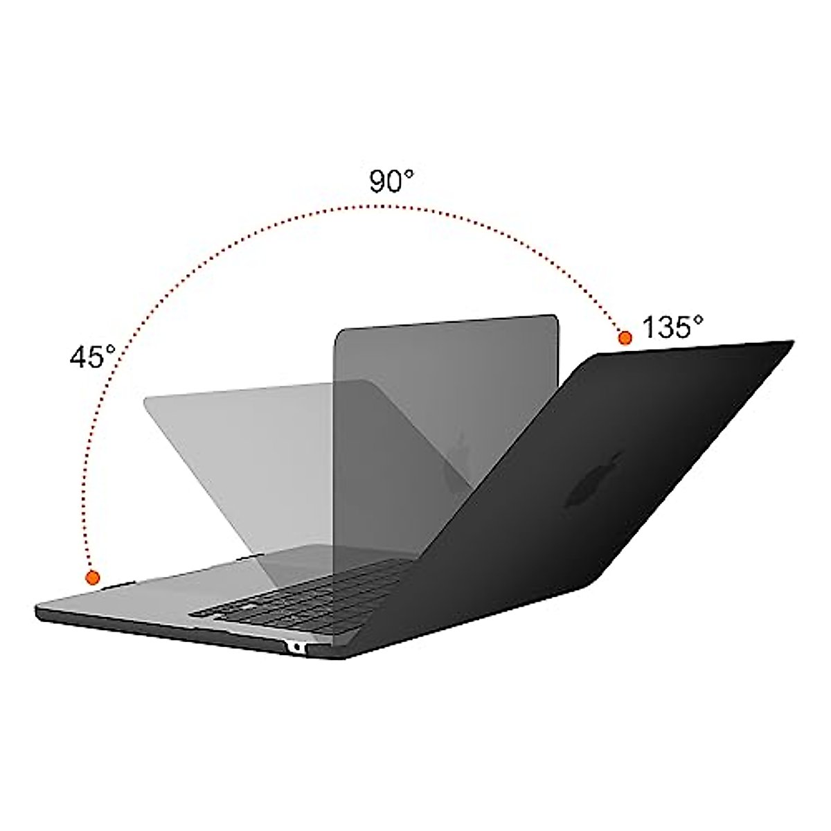 MOSISO Compatible with MacBook Air 15 inch Case 2023 2024 Release M3 A3114 M2 A2941 Liquid Retina Display Touch ID, Plastic Hard Shell Case&Keyboard Cover&Screen Protector&Type C Adapter, Black