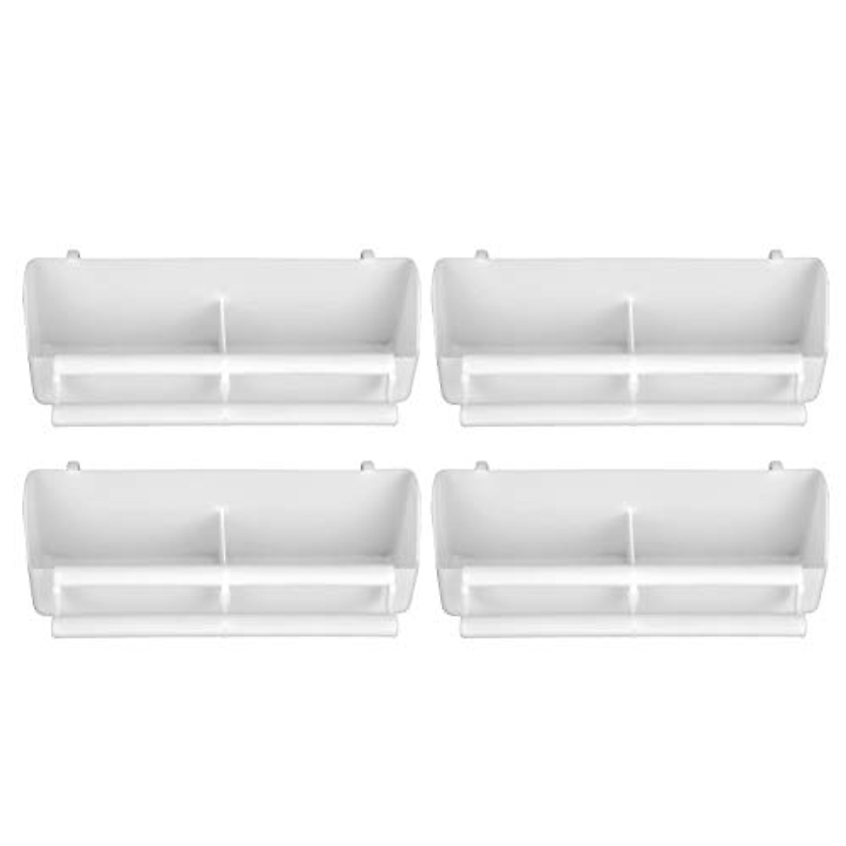 4pcs Cage Food Feeder for Bird,Double Plastic Feeding Cup,Hanging Seed Water Feeders Dispenser Standing Frame,Parrot Lovebird Dove Canary Budgerigar Sparrow