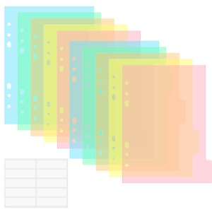 BAOFALI 10PCS A5 Size Dividers for 6 Ring Binder,with Reinforced Edge and 10 Tabs,Paper Index Divider Category Page Tab Indexing Cards Die and Stamp Storage Folder
