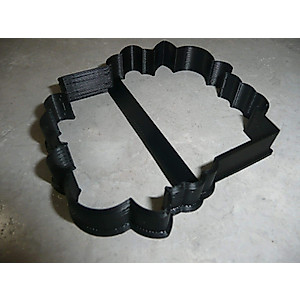 FLORAL SQUARE FRAME OUTLINE FLOWER EDGE COOKIE CUTTER MADE IN USA PR3225