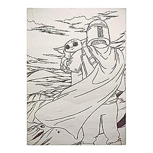Barefoot Dreams CozyChic The Mandalorian Throw Cream/Graphite One Size, 54"x72" (DNHCC1990-121-00)