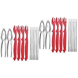 GANAZONO 24 Pcs Eating Crab Tool Set Kitchen Utensil Set Blush Set Serveware Set Crab Opener Tools Lobster Seafood Crackers Forks Lobster Eating Tool Seafood Crab Tool Crab Eating Tool Crab