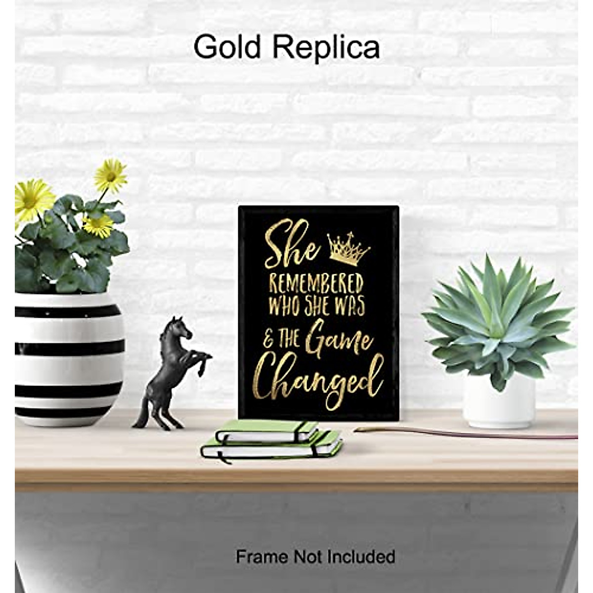 Inspiration Motivational poster for Woman - She Remembered Who She Was And the Game Changed - Teen Girls Women Bedroom Wall Art & Decor - Encouragement Gift - Motivation Saying Poster 8x10