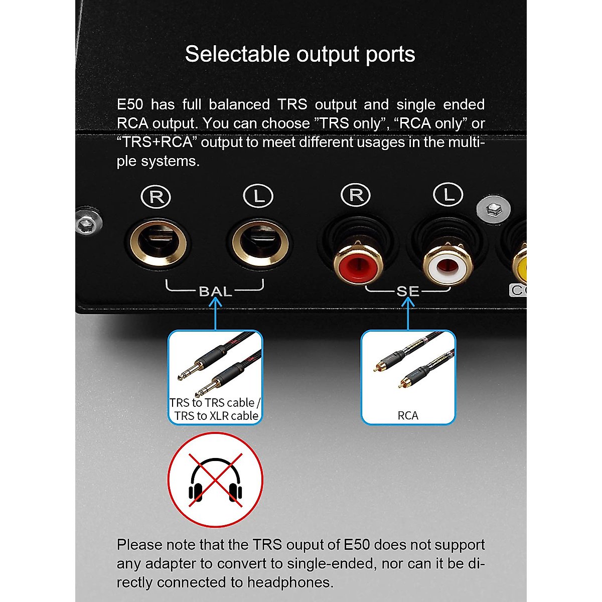 Topping E50 MQA Full DAC ES9068AS XU216 32Bit/768kHz DSD512 PCM768kHz Decoder RCA TRS Ultra Low Noise Preamp (Black)