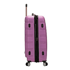 Rockland Melbourne Hardside Expandable Spinner Wheel Luggage, Pink, Checked-Large 28-Inch
