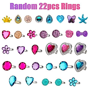 BeYumi 66 Pcs Princess Pretend Jewelry Toy, Girl’s Jewelry Dress Up Play Set with Crowns, Necklaces, Earrings, Rings, Wands, Bracelets, Pretend Play Jewelry Gift Set for Girls Birthday Party