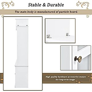 YISUYA Minimalism Style Entertainment Wall Unit with Bridge, TV Stand, Modern TV Console Table for TVs Up to 70”, Multifunctional TV Stand with Tempered Glass Door, Multifunctional TV Stand, White