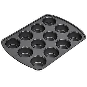 Wilton 9-Inch Steel Round Fluted Tube Cake Pan, Non-Stick, 12-Cup, Black