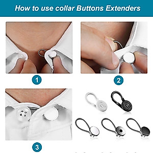 WILLBOND 24 Pieces Collar Extenders Elastic Button Extender Neck Extenders for Shirt Pants Dress Trouser Favors