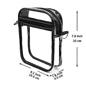 Youngever Clear Cross Body Messenger Bag, Small Clear Bag, Heavy Duty (2 Pack)
