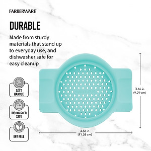 Farberware Can Colander Strainer, For Quick and Easy Straining of Pasta, Fruits, Vegetables, Juices, Tuna and More, Fits Most Standard Cans, Dishwasher Safe, Aqua Sky