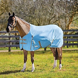 WeatherBeeta ComFiTec Classic Standard Neck Lite Horse Blanket, Red/Silver/Navy, 81"