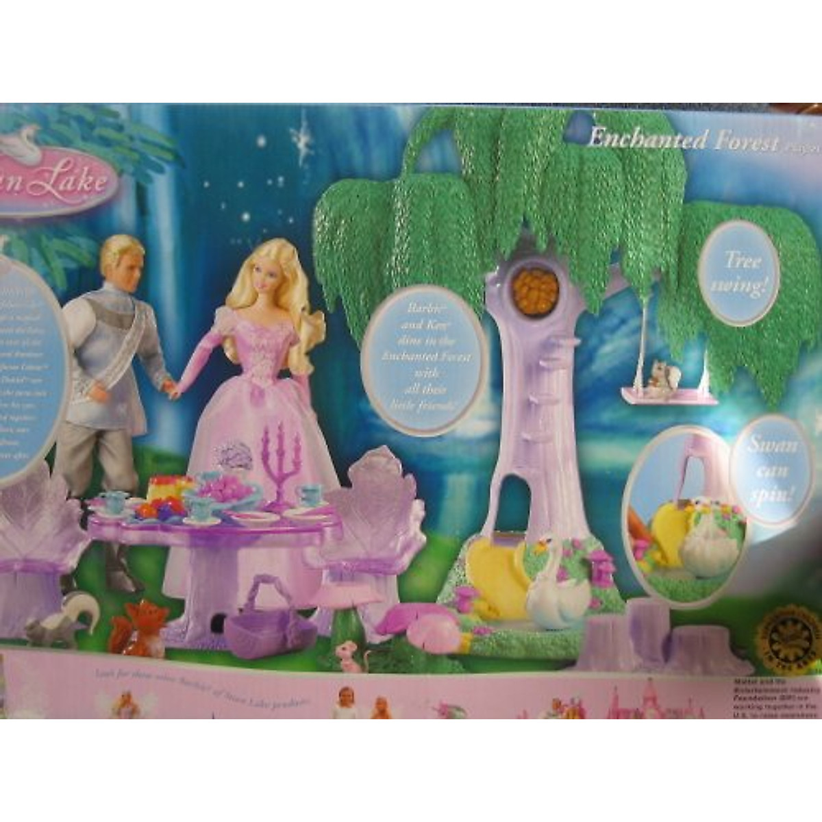 Barbie Swan Lake ENCHANTED FOREST Playset w 6 Animal Friends, Swing & MORE! (2003)