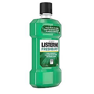 Listerine Freshburst Antiseptic Mouthwash for Bad Breath, Kills 99% of Germs That Cause Bad Breath & Fight Plaque & Gingivitis, ADA Accepted Mouthwash, Spearmint, 1 L, Pack of 2