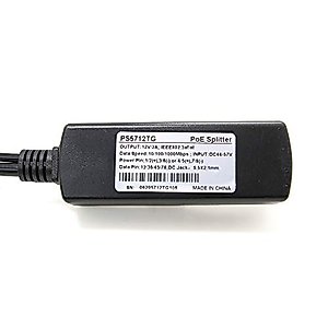 REVODATA Gigabit PoE Splitter 12V 2A Output with IEEE 802.3af/at Standard Compliant 10,100,1000Mbps Power Over Ethernet Splitter Adapter for Security Camera CCTV Surveillance 5.5x2.1mm DC PlugPS5712TG