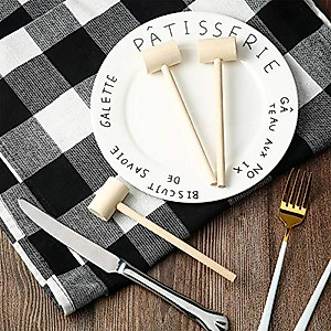 18 Pieces Mini Wooden Crab Lobster Mallets Seafood Shellfish Crab Hammer Solid Hardwood Hammer for Breakable Chocolate Heart, Cracking Seafood Tool and Craft Toys for Kids