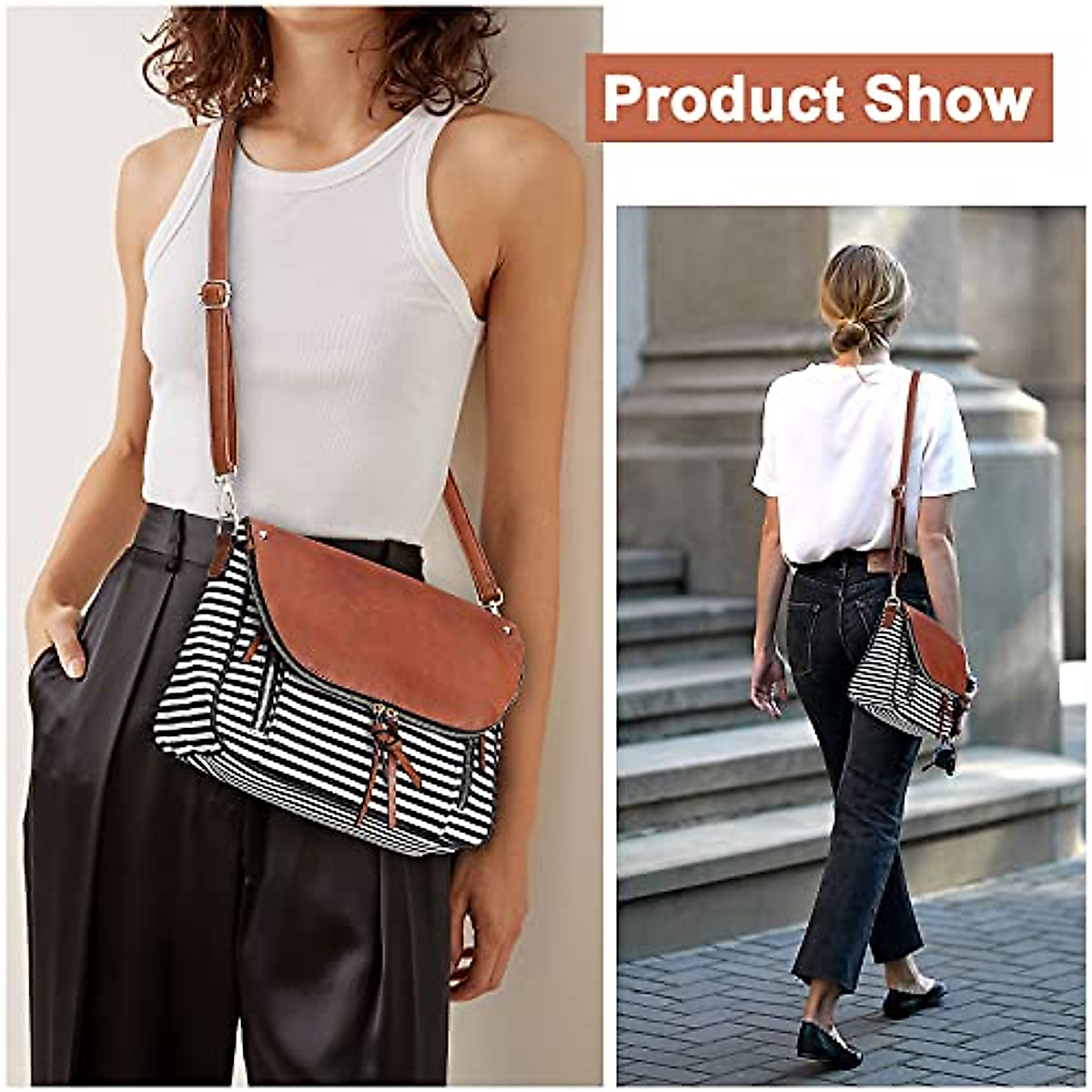 Crossbody Bags for Women, Large Capacity Canvas Travel Purses and Handbags for Women, Shoulder Messenger Bag for Daily Use