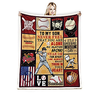 Juirnost to My Son Blanket Gifts,Son Birthday Gifts in Baseball,Son Blanket from Mom Dad,Birthday Gifts for Son Adult,Sweet 16 Gift Ideas,College Graduation Gifts for a Son Positive Encourage Blanket